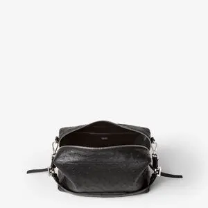 Fendi Lui Medium Black Ostrich Leather Bag